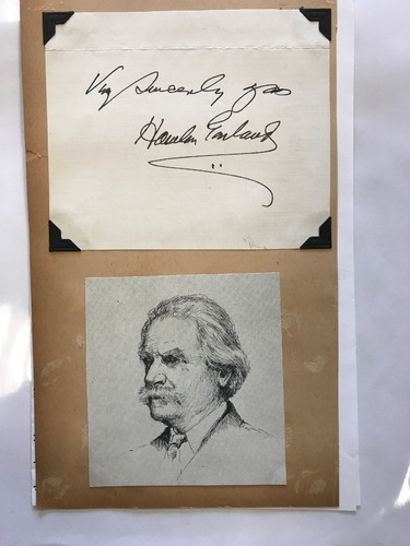 HAMLIN GARLAND - AUTOGRAPH SENTIMENT SIGNED With Portrait Sketch ...