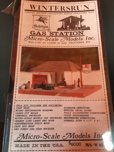 MICRO-SCALE MODELS HO SCALE MOBIL GAS STATION KIT IN BOX Wintersrun | eBay
