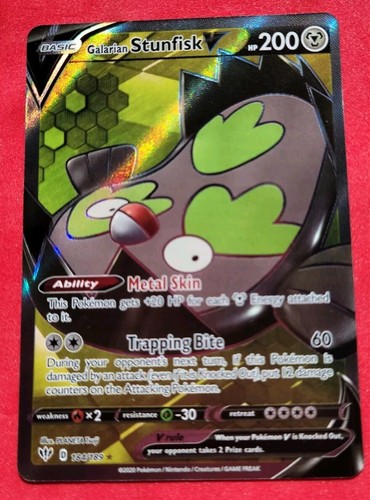 Galarian Stunfisk V HP200 2020 Full Art Ultra Rare Pokémon Card No. 184 ...