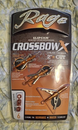 Rage Crossbow X 2-blade 100 Grain 2" Cut Broadheads 853616003015 | eBay