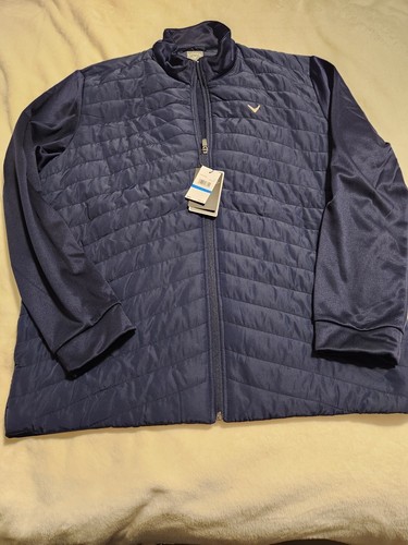 CALLAWAY Golf Jacket Mens XL Blue Full Zip UPF Puffy Polyester MSRP $95 ...