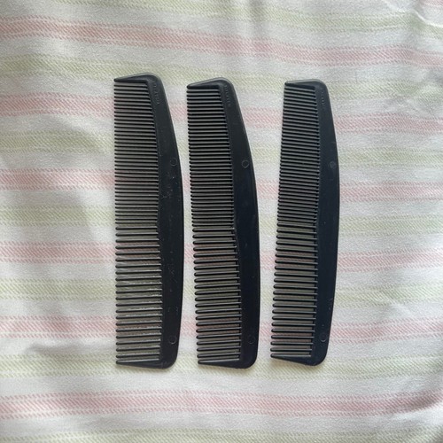 Vintage Nylon Unbreakable Comb Lot of 3 Made In USA Black Set | eBay