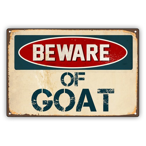 Beware of Goat Vintage Retro Alert Caution Warning Aluminum Metal Sign ...
