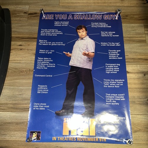 vintage 2001 Shallow Hal original comedy movie poster Jack Black 6602 ...