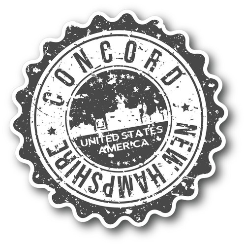 Concord City New Hampshire USA State Vintage Grunge Vinyl Sticker ...