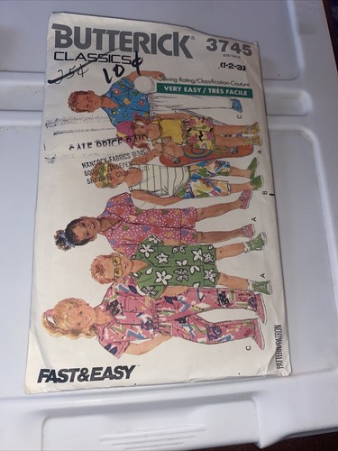 Vintage Butterick pattern 3745 Sz 1,2,3 shorts tops | eBay