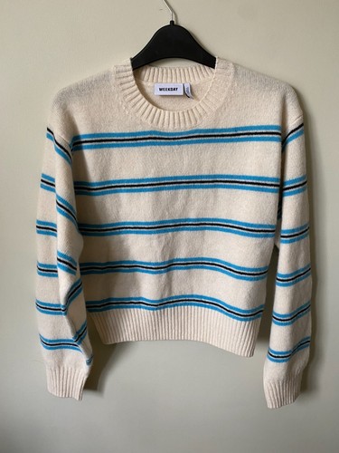 Weekday Willow Jumper Size XS stripes wool | eBay