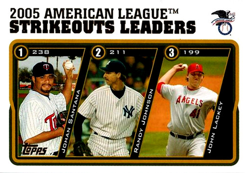 2005 Topps Update #140 Johan Santana Randy Johnson John Lackey Yankees ...
