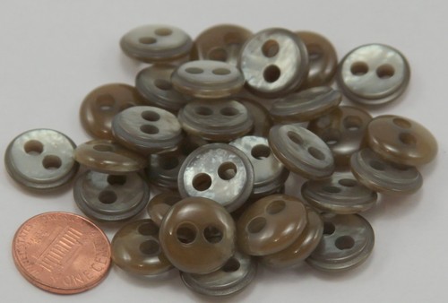 Lot of 24 Thick Faux MOP Front Olive Back Plastic Buttons 9/16" 15mm ...