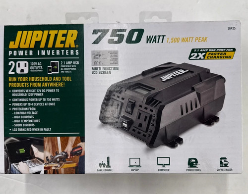 Jupiter 750w 1500 Watt Peak Modified Sine Wave Power Inverter 120v AC ...