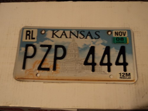 2008 KANSAS Riley County Capital 12m Truck License Plate PZP-444 | eBay