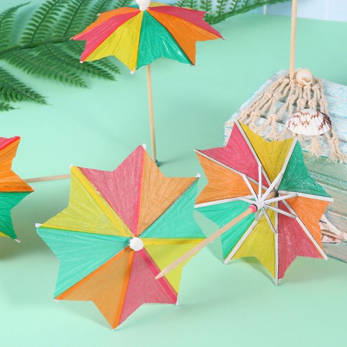 50 Mini Paper Umbrella Fruit Picks Cocktail Parasols Party Favors | eBay