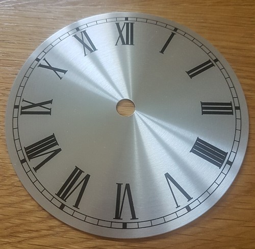 NEW - 5 Inch Clock Dial Face - Silver Finish 127mm - Roman Numerals ...