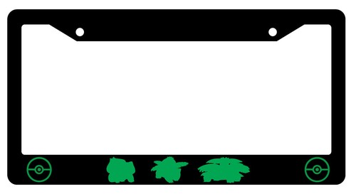 Bulbasaur Bottom High Quality Black Plastic License Frame Pokemon | eBay