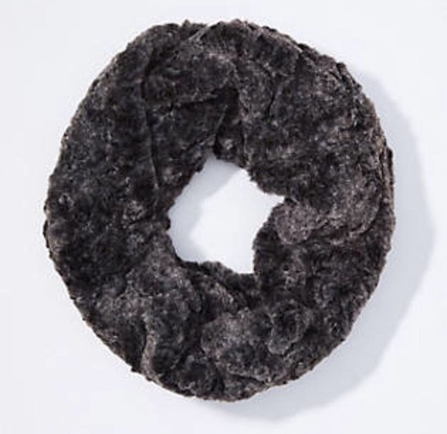 LOFT Women's NWT Faux Fur Infinity Scarf - Charcoal Heather | eBay