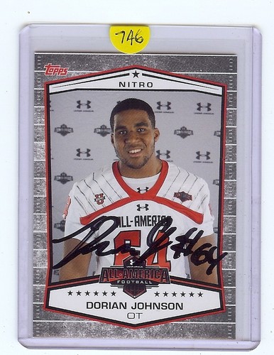 DORIAN JOHNSON Pitt Panthers 2013 Topps Under Armour SIGNED AUTOGRAPH ...