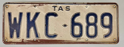 1957-1970 Tasmania Australia Steel Passenger License Plate #WKC-689 | eBay