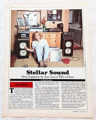 TOM PETTY~STEREO MUSIC GEAR~ORIG 1978 POSTER~FULL PAGE MAGAZINE PINUP ...