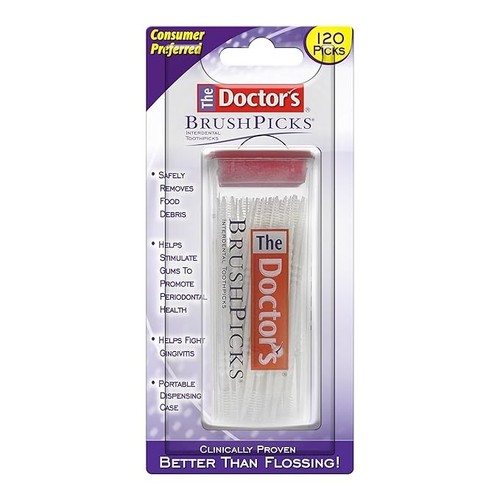 Doctor's BrushPicks, Interdental Brushes & Dental Pick 2-in-1, 120 ...