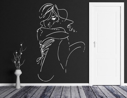 Wall Vinyl Sticker Decal Beautiful Girl Sketch Abstract Woman Art Decor ...