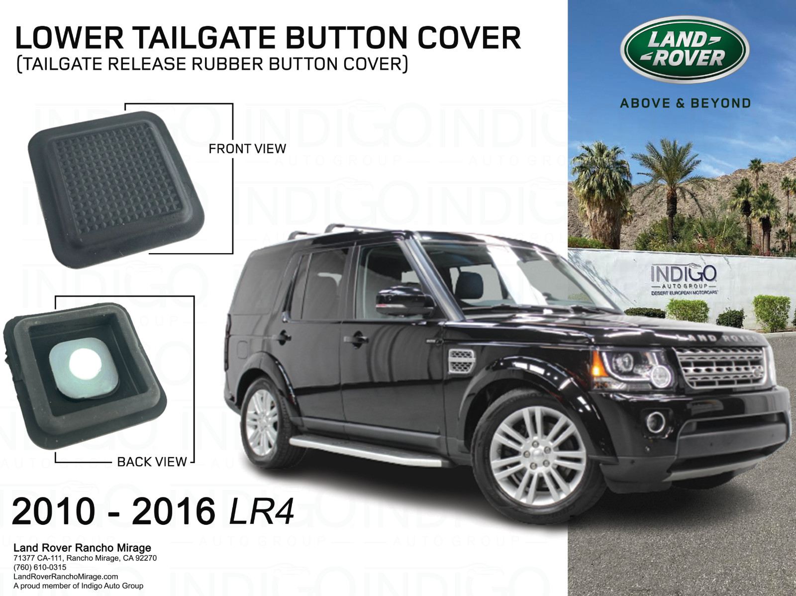 2003-2012 Range Rover Rear Upper Tail Gate Release Rubber Button Cover ...