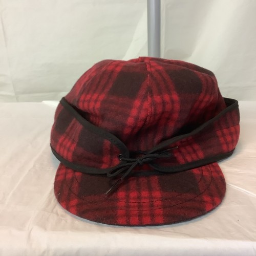 Stormy Kromer Original Wool Cap Hat 7 1/2 Red Black Buffalo Plaid Made ...