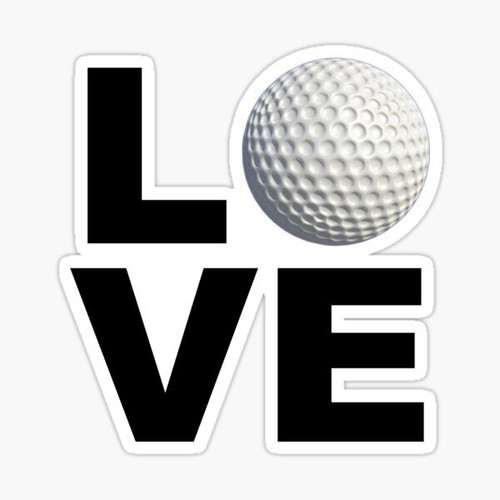 Love Golf Ball Golfing Sports Player Love Sign Phone Laptop Vinyl Decal ...