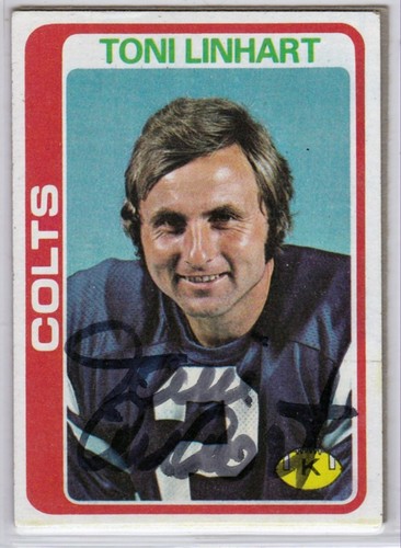 Baltimore Colts TONI LINHART autograph signed 1978 TOPPS Austria 2 Pro ...