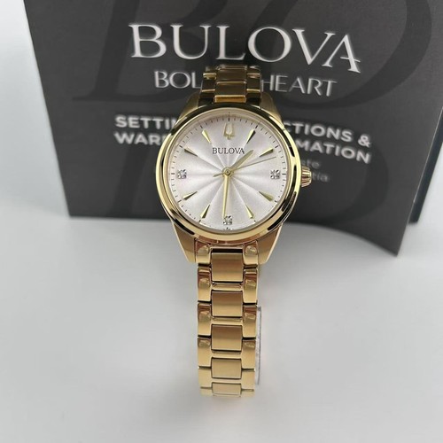 New Bulova Sutton White Diamond Dial Stainless Steel Women's Quartz ...