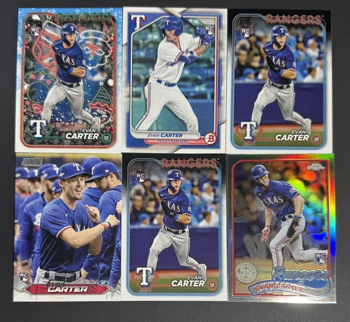 Evan Carter rookie card Lot of 6 Topps Bowman RC- Texas Rangers 2024 | eBay