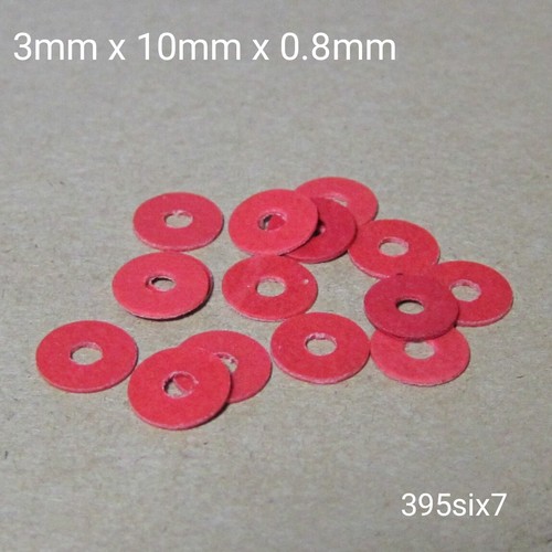 Red Fiber Washer Flat Washer Insulating Washer - 3mm x 10mm x 0.8mm ...