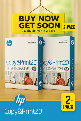 2 Pack HP Copy & Print20 Paper 20lb 8.5x11 Copy Printer Paper 1 Ream ...