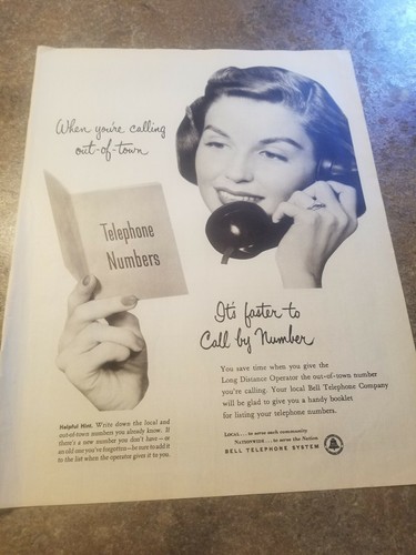 1952 Vintage Print Ad Bell Telephone System. Its Faster to Call by ...