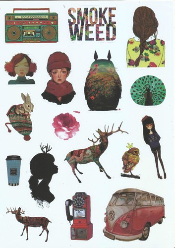 Sticker Set - 17 Stickers "Flower Power Mix" - Laptop - Stickerbomb ...