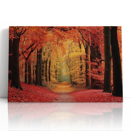 Autumn Forest Path Canvas Print Wall Art Print – Vibrant Fall Foliage ...