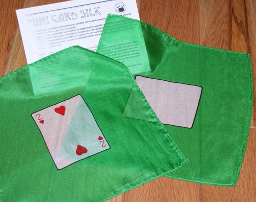 Card Silk set --two 9 inch silks--Two of Hearts, Blank Card, with ...