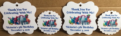 Trolls Movie Birthday Party, Trolls Favor Tags, Trolls Personalized ...