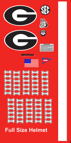 GEORGIA BULLDOGS Football Helmet Decals One (1) Set Full Size Convex 8 ...