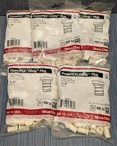 Lot of 250(5 bags of 50) Sioux Chief 640PX12 PowerPEX Crimp Plug ...