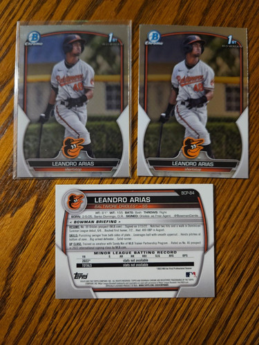 Leandro Arias 1st -2023 Bowman Chrome Prospect BCP-84 - Baltimore ...