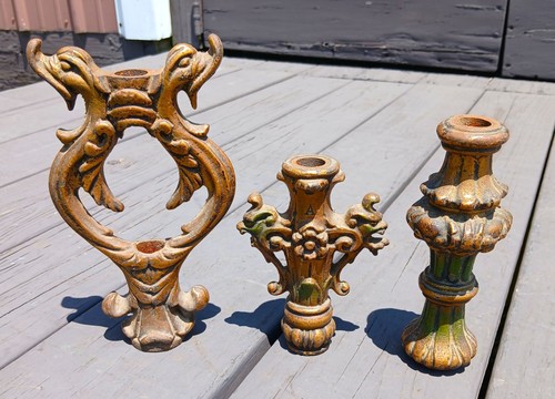3 Antique Victorian Column Breaks Sea Serpent Gargoyle Faces Floor Lamp ...