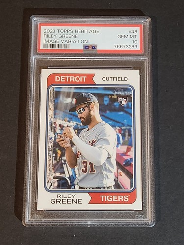 2023 Topps Heritage Image Variation SP Riley Greene #48 Rookie RC | eBay