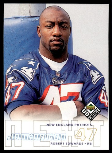 1998 UD Choice Robert Edwards Rookie New England Patriots #269 Georgia ...