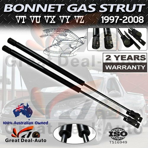 Pair Gas Bonnet Struts for Holden Commodore VT VX VU VY VZ Monaro ...