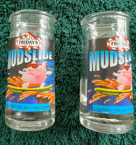 Lot of 2 ~ TGI Fridays ~ Mudslide Shot Glasses ~ USED | eBay