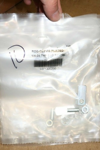 2 pcs PARKER Piston Rod Clevis Plated 1/4"-28 Fine Thread 1/4" Pins ...