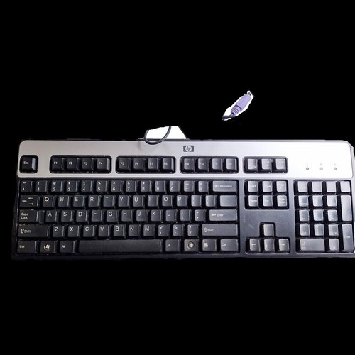 HP (KB-0316) 104 Key Black & Silver PS/2 Wired Connect Keyboard 435302 ...
