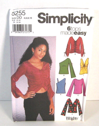 Simplicity 6 Tops Made Easy w/ Sleeve Variations #5255 Misses' 4-10 ...
