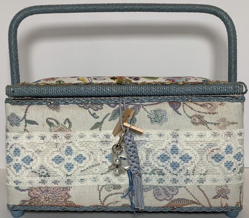 Sewing Basket Notions Keepsake Box Treasure Hope Chest Nest Vintage ...