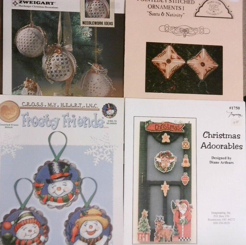 Lot of 4 Christmas Oranments santa nativity frosty snowman hardanger ...